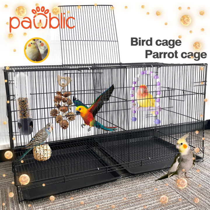 【Ready Stock】 Foldable Bird Breeding Cage With Removable Baffle Parrot ...