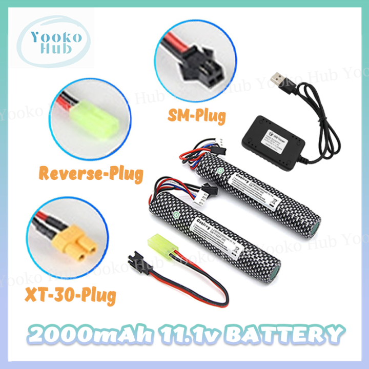 11.1V 2000mAh XT30-Plug Toy Battery with USB Charger Compatible with ...