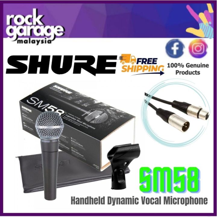 Shure SM58 - Handheld Dynamic Vocal Microphone Includes Mic Cable ...