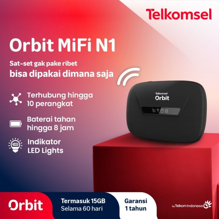 Telkomsel Orbit Mifi N1 Portable Modem Wifi 4G High Speed Bonus Data ...