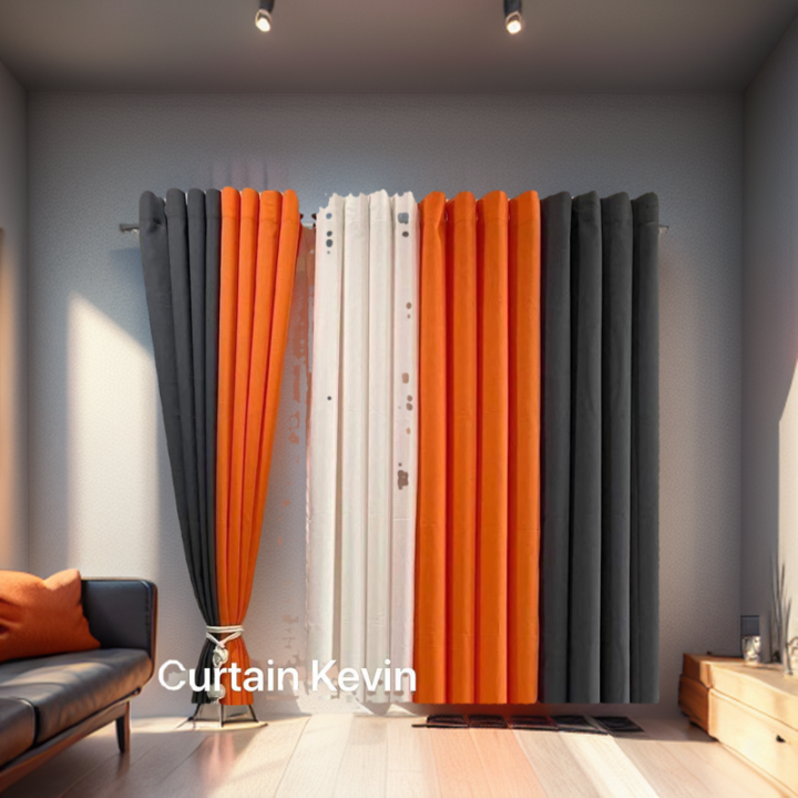 1PC 7 feet plain 8 rings curtain 215cm(L) 140cm(W) for window door room ...