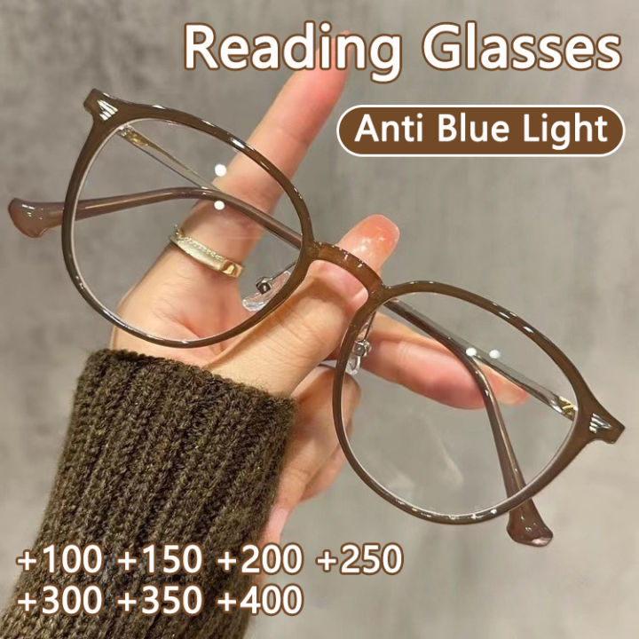 +100 to +400 Fashion Reading Glasses Anti Blue Light Presbyopia Glasses ...