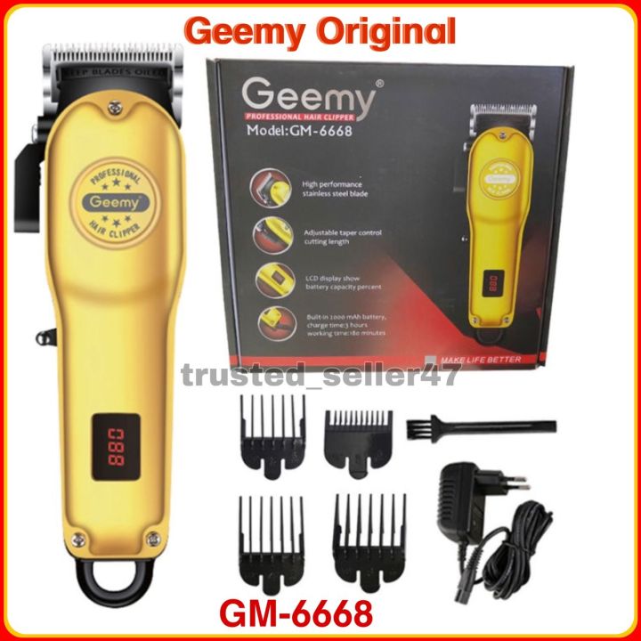 Geemy Gm-6668 Cordless Rechargeable Hair Clippers Cutter Trimmer | Lazada