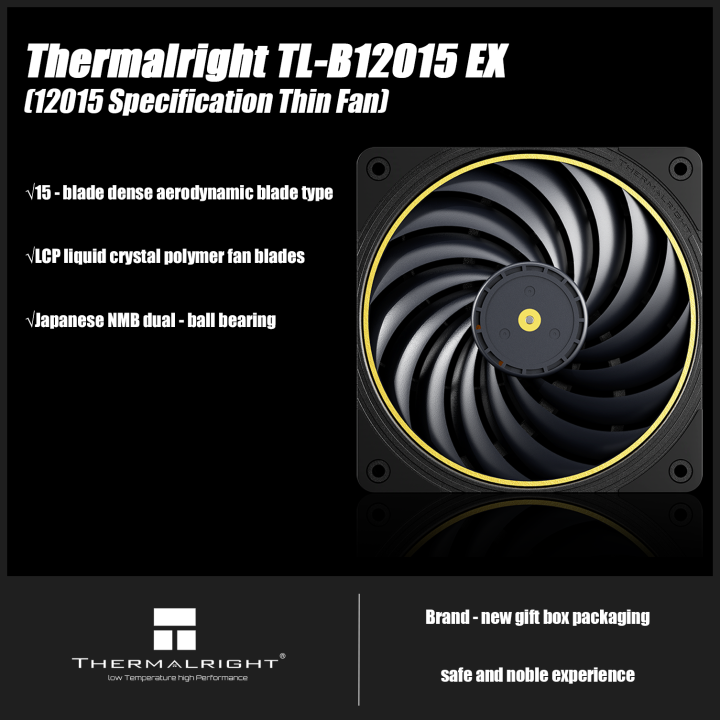 Thermalright TL-B12015 EXTREM 120mm Case Fan Ultra Performance Thin Fan ...