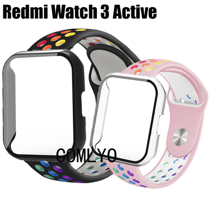 สำหรับ Redmi Watch 3 Active Case เกราะป้องกันกันชนคลุมทั้งหมดสายสายรุ้ง ...