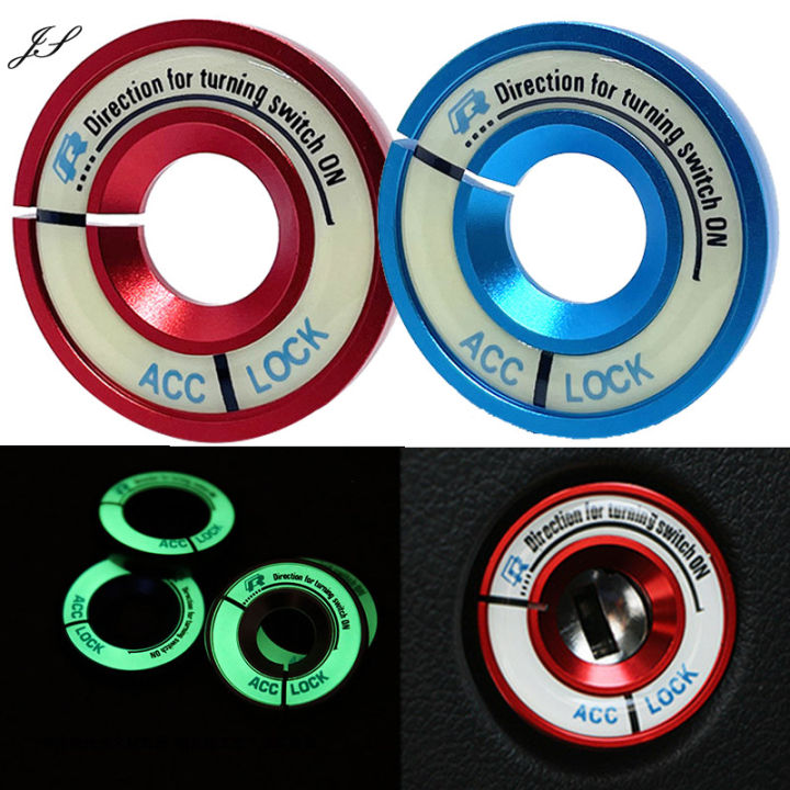 Car Ignition Switch Ring Luminous Cover, Push Button Start Key, Engine ...