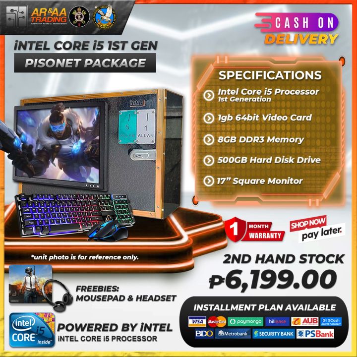 TABLETOP PISONET PACKAGE-Intel Core i5 Processor-8gb DDR3 500gb HDD-17 ...