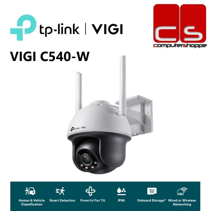 TP-Link VIGI C540-W 4MP Outdoor Full-Color Wi-Fi Pan Tilt Network ...