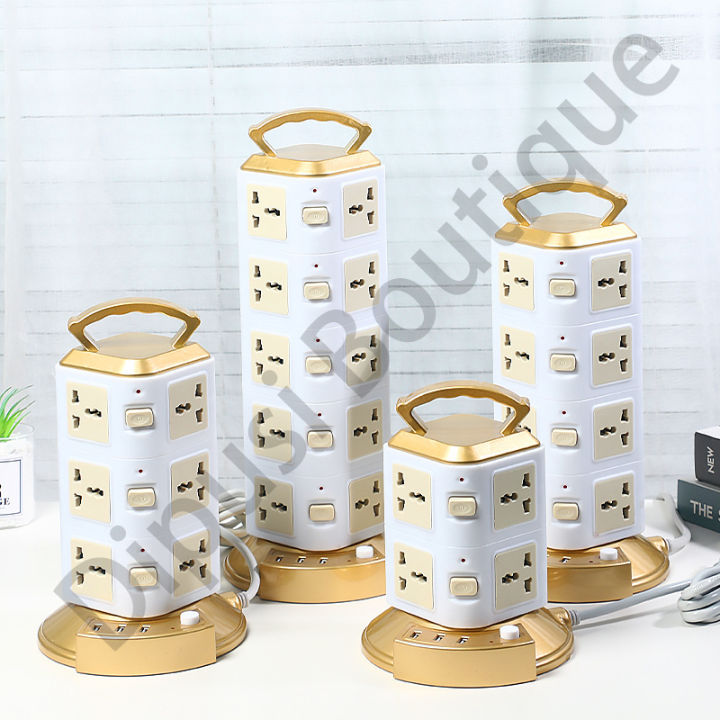 2 3 4 Way Gang Level Vertical Socket English Tower Socket British ...