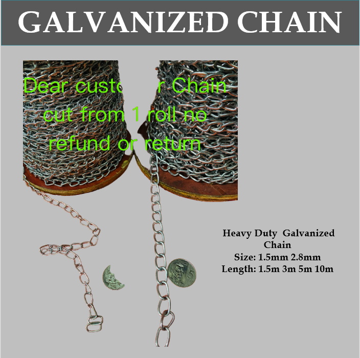 Philchi Corner 1.5m 3m 5m 10m Chain 1.5mm 2.8mm Steel Chain Kadena ...