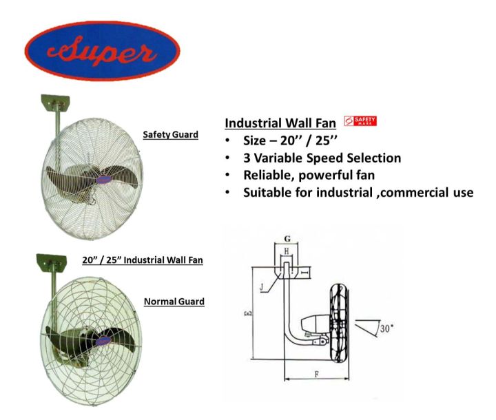 SUPER Industrial Wall Fan (20" & 25" Inch) | Lazada Singapore