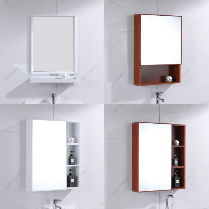 Space aluminium bathroom mirror cabinet with shelf mirror box storage ...