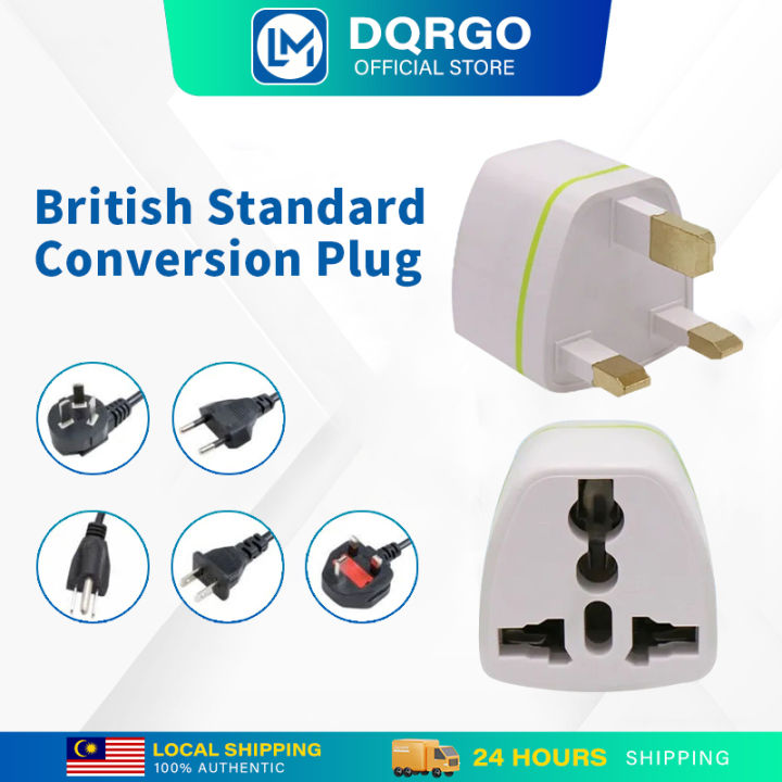 【DQRGO】Travel Conversion Plug 3-Pin UK Universal Adapter British Socket ...