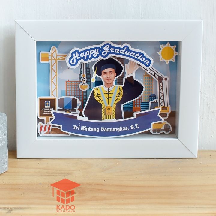 Kado Wisuda Cewek Scrap Frame Custom Pop Up 3D Size A5 Graduation ...