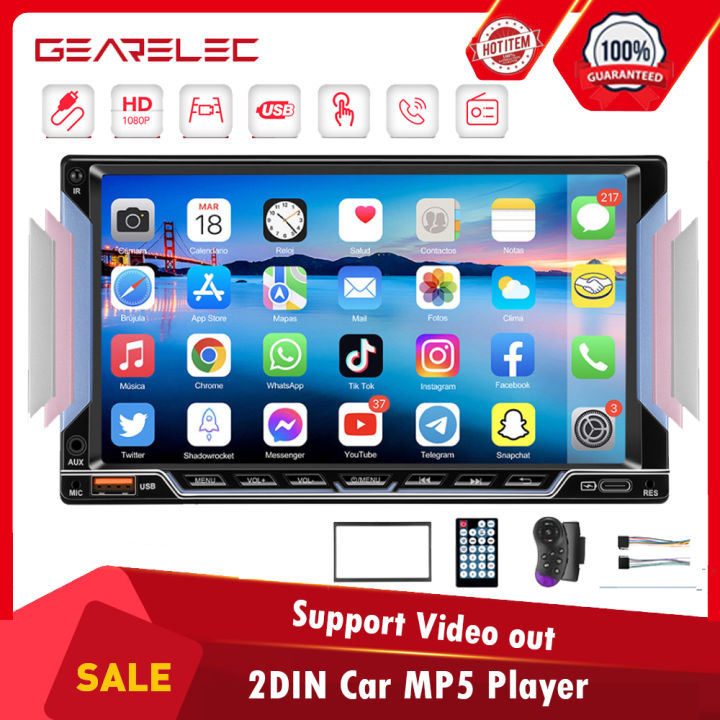 GEARELEC Double DIN Car Stereo Radio Bluetooth Hands Free Calling 2DIN MP5 Player with USB AUX ...
