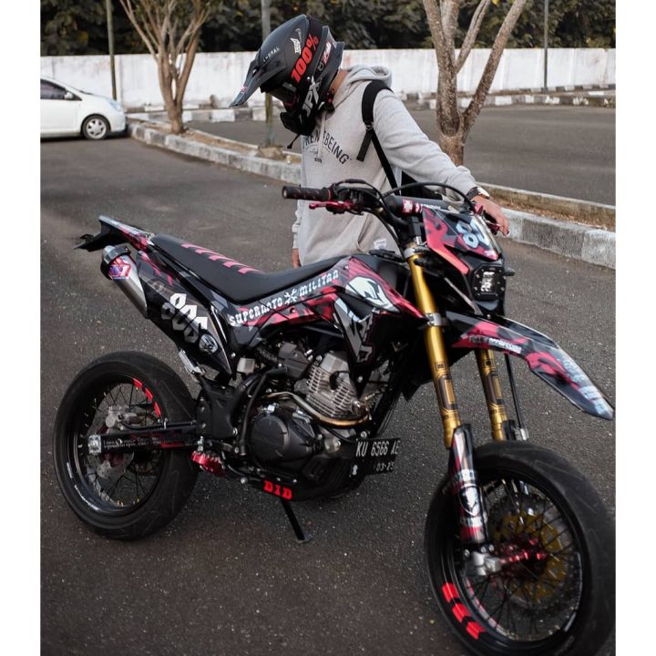 Decal Stiker Honda Crf 150 L Full Body Merah Hitam Supermoto Keren Motif Terbaru Sm Racing ...