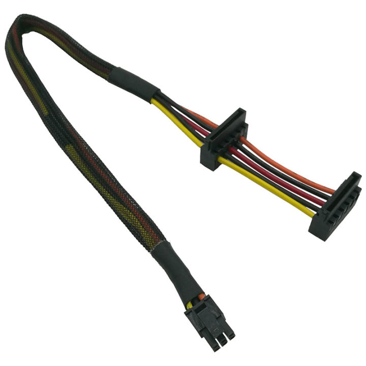 HDD SATA Power Cable Right-Angle SATA 15 Pin X2 to Mini 6 Pin ATX ...