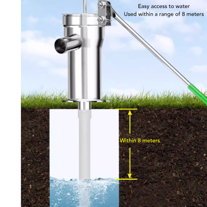 Deep Well Water Suction Hand Pump Stainless Steel Manual Well Pump with ...