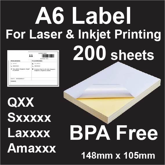 A6, Shipping Labels with Self Adhesive, for Laser & Inkjet Printers ...