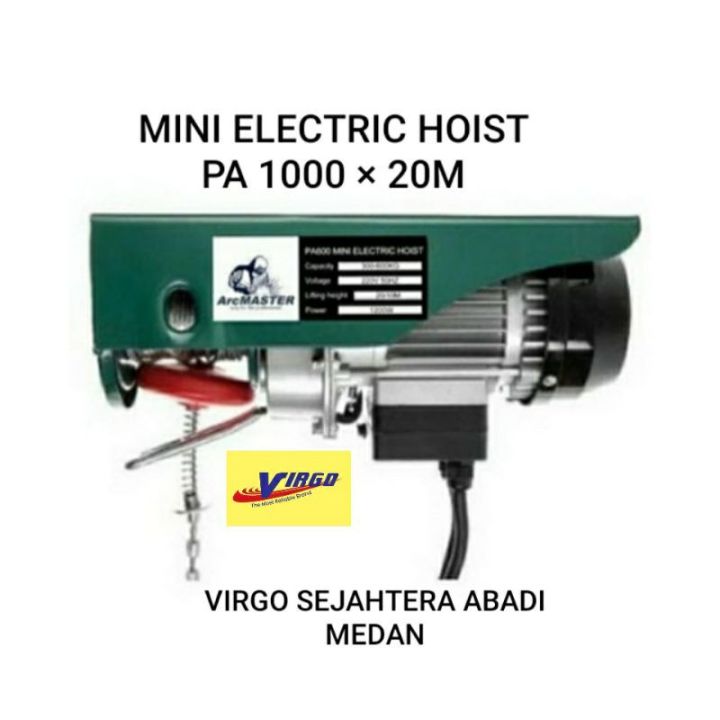 MINI ELECTRIC HOIST ELECTRIC TROLLEY PA 1000 x 20M TAKEL LISTRIK ALAT ...