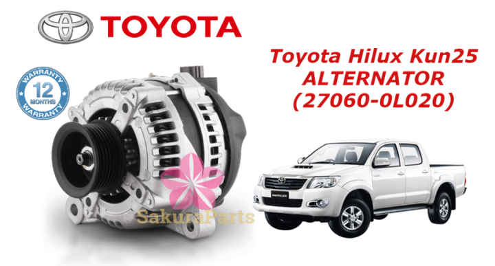 (100% Genuine + 1 Year Warranty) Toyota Hilux Kun25 Alternator (27060 ...