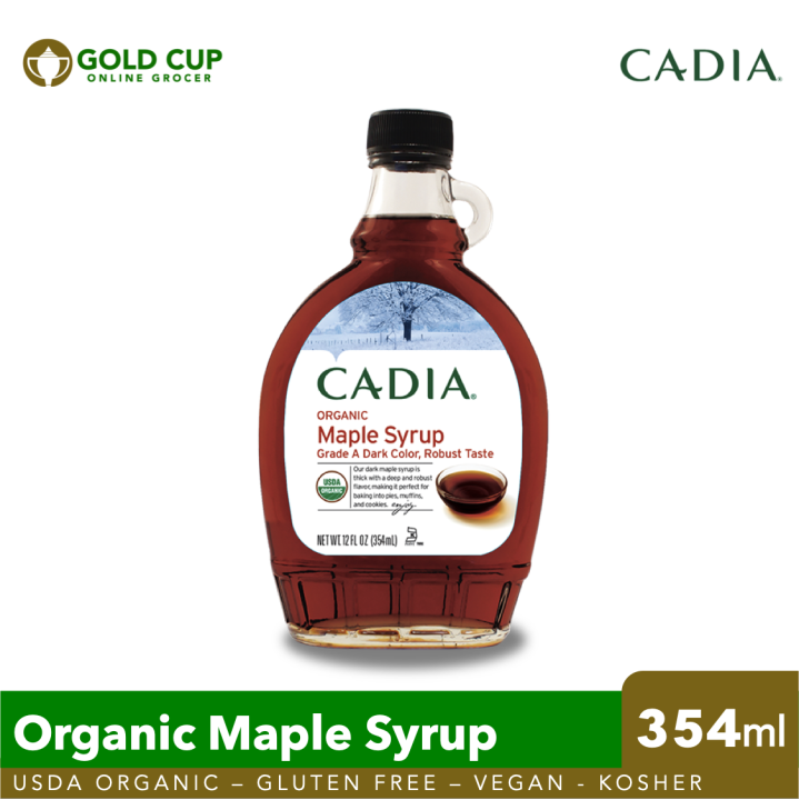 Cadia Organic Grade A Maple Syrup 354ml (Dark Color - Robust Taste ...