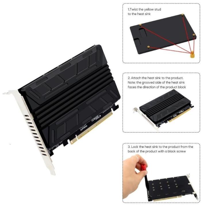 แผงระบายความร้อนฮีทซิงค์อะลูมิเนียมทั้งหมดสำหรับ NVME M2 M-KEY SSD ...