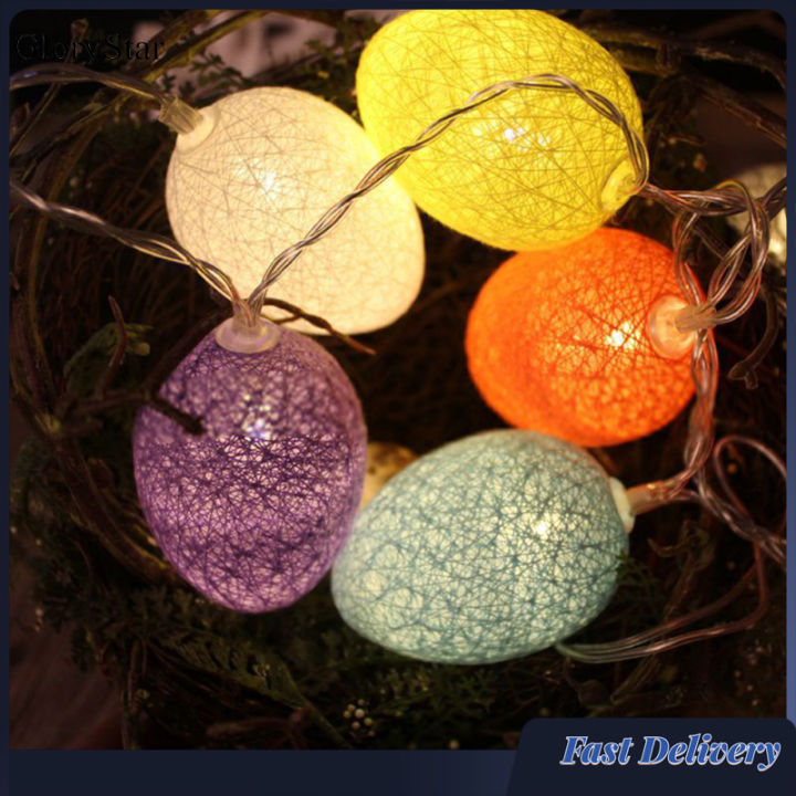 GloryStar Easter Lights String, Easter Lights With IP42 Waterproof Battery Box, Led Light Pastel ...