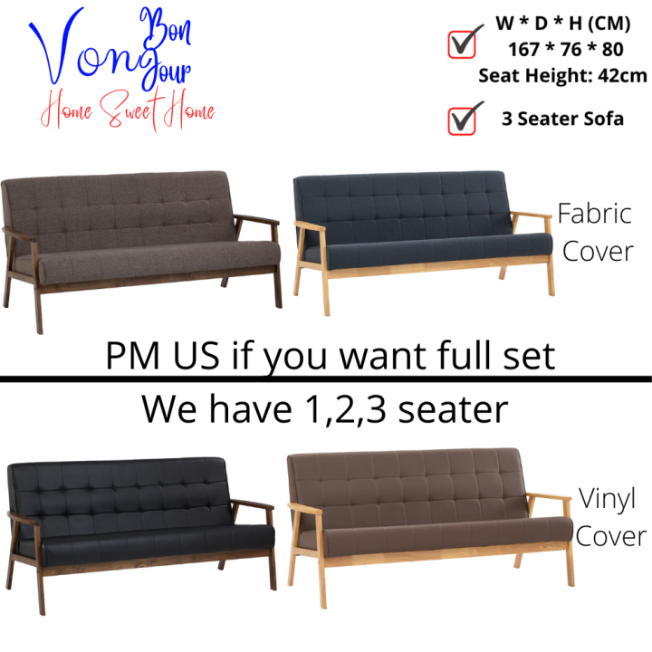 Von Bonjour HIACE 3 Seater Sofa Set /Fabric Sofa / PU Sofa / 1 Seater ...