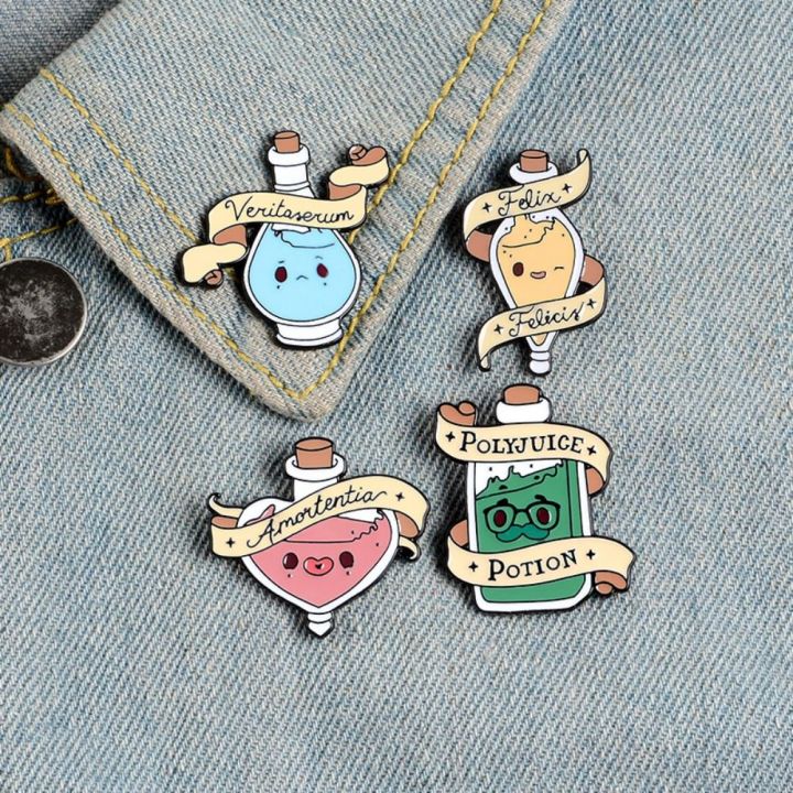 IIY Multicolor Potion Enamel Pins Zinc Alloy Lacquer Cute Badge Teenage ...
