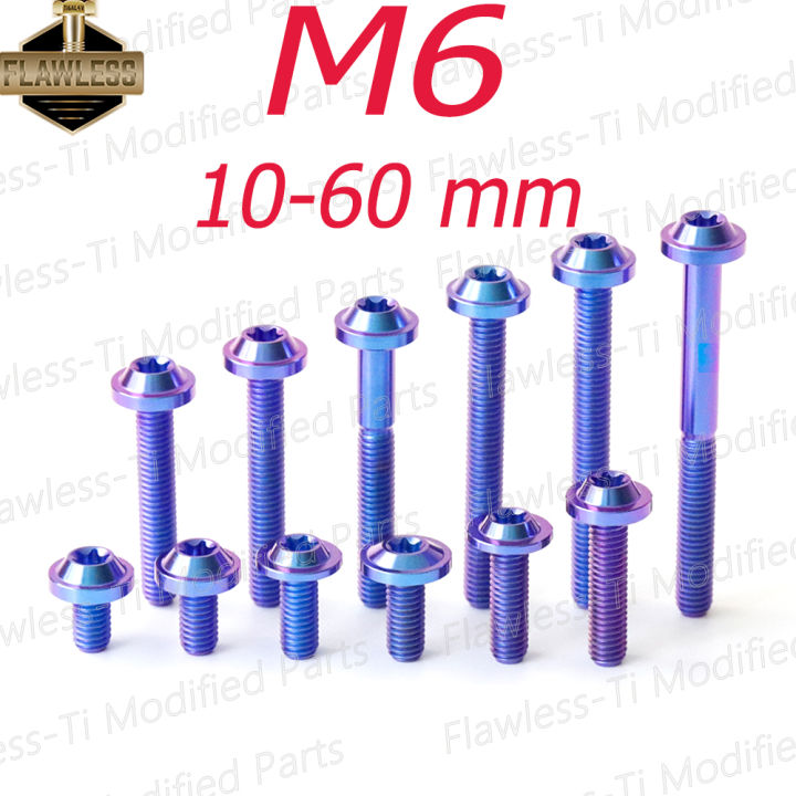 Flawless-Ti Gr5ถูกที่สุด สกรูไทเทเนียม M6 Disc Torx T25 ขนาด M6X10-60L ...