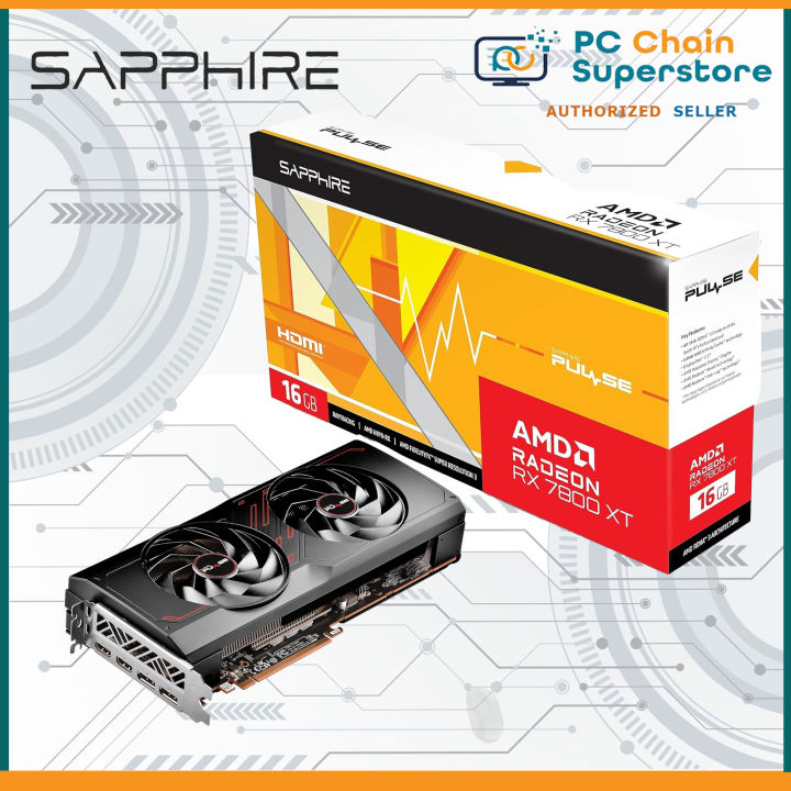 2025 Brand Authenticity Sapphire Pulse AMD Radeon RX 7800 XT 16GB GDDR6 ...
