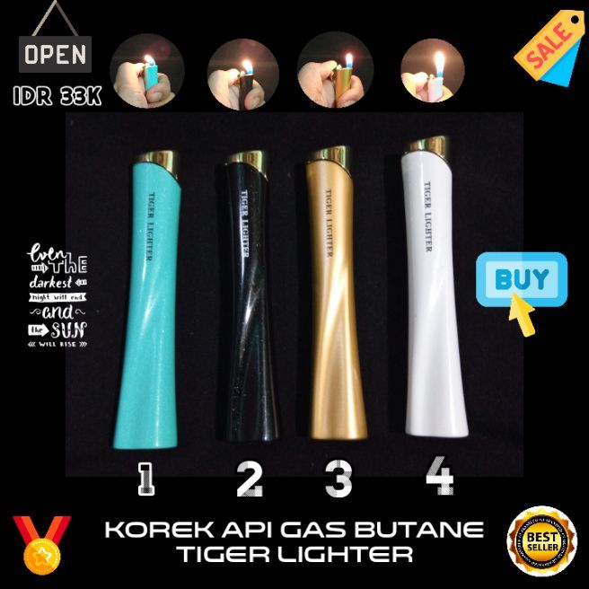 KOREK API GAS BUTANE - TIGER LIGHTER SLIM FEMININ - API BIASA | Lazada ...