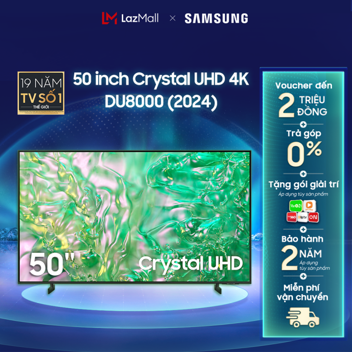 [SIÊU SALE TỪ 20H 2.3] Smart Tivi Samsung 4K Crystal UHD DU8000 ...