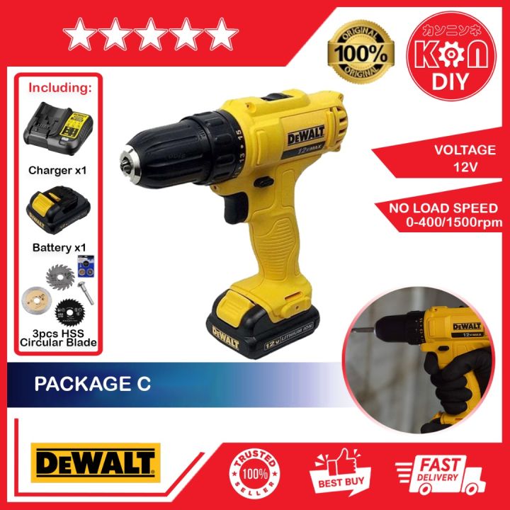 DEWALT 12V MAX CORDLESS DRILL DRIVER -IN 12V, 10mm XR Li ion Cordless Impact Drill Machine ...