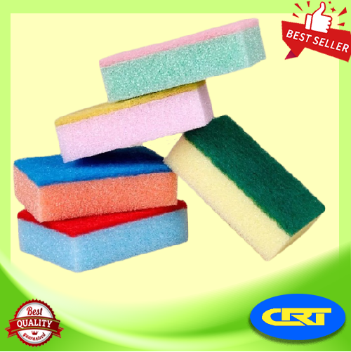 4in1 Scouring Scrubbing Kitchen Dish Washing Cleaning Sponge Span Cuci ...