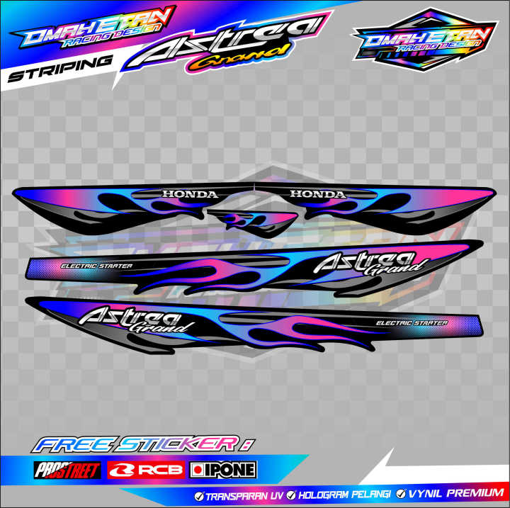 STRIPING VARIASI ASTREA HONDA GRAND / STICKER LIST MOTOR ASTREA GRAND ...