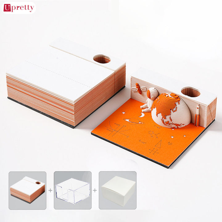 Upretty 3D Art Desk Mini Calendar 2024 Paper Carving Sticky Calendar ...