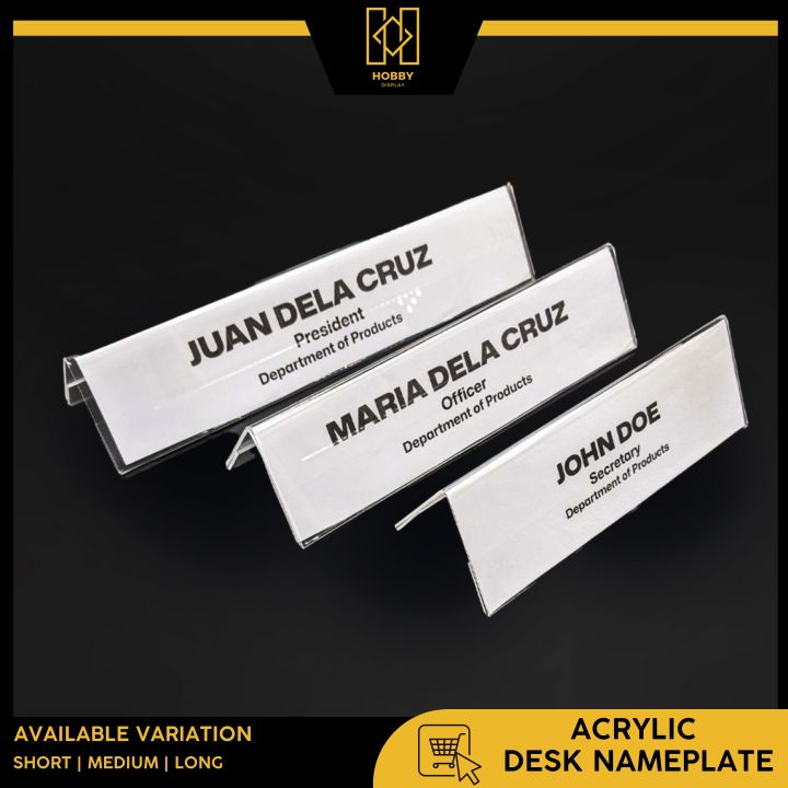 Clear Acrylic Desk Nameplate (Clear Acrylic Table Name Sign Holder ...