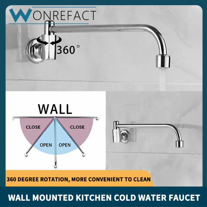 Wall Mounted Kitchen Faucet 360 Degree Rotating Pot Injector Kitchen ...