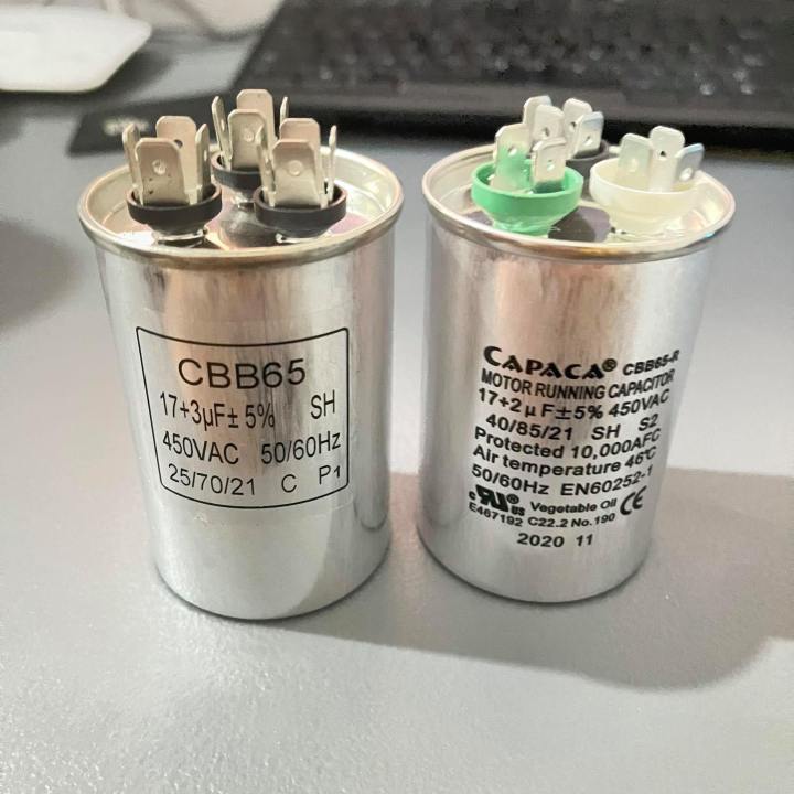 CBB65-R 17uF + 2uF / + 3uF / + 4uF 450V Dual Aircon AC Motor Running ...
