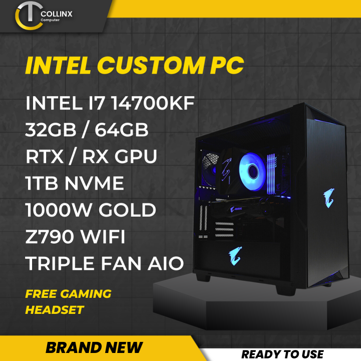 [ PC BUILD PACKAGE - THUNDER ] Intel Core I7 14700KF 14th Gen CPU Desktop Set with GPU ...