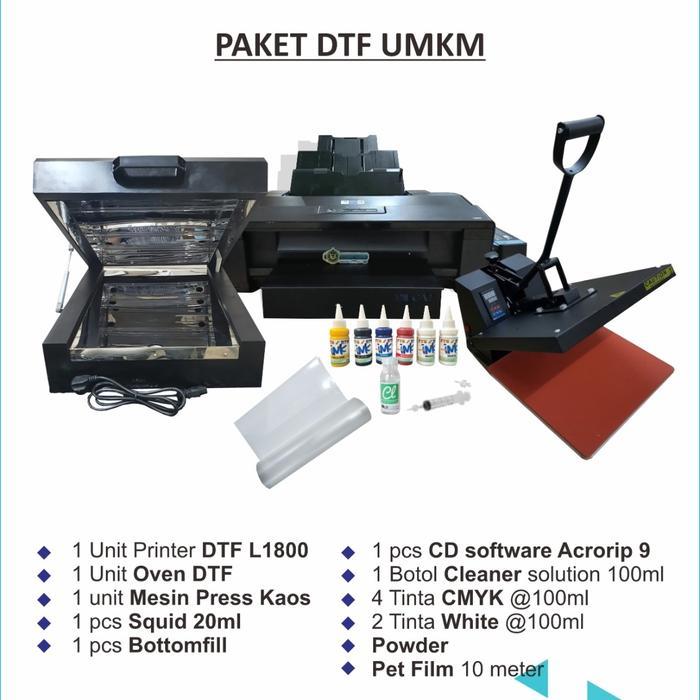 PAKET SABLON DTF A3 KOMPLIT | PRINTER DTF | OVEN | MESIN PRESS | BAHAN ...