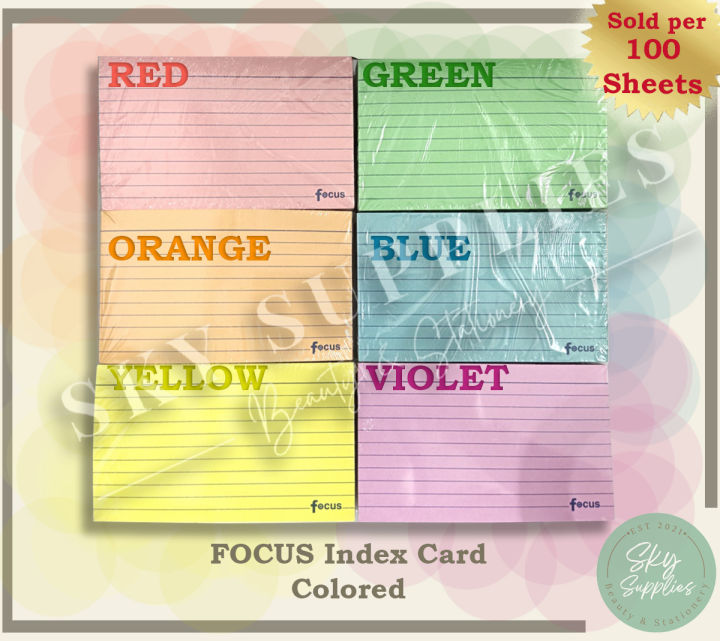 Colored Index Card (3x5,4x6 and 5x8) 100 sheets | Lazada PH