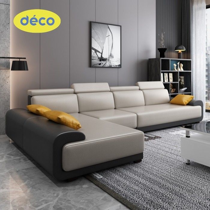 Sofa Ruang Tamu Model L Shape 4 Seater Desain Modern | Lazada Indonesia