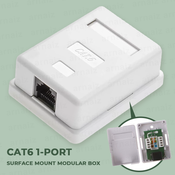 Cat6 Modular Box Surface Mount Box with Adhesive cat 6 RJ45-8P8C Single ...