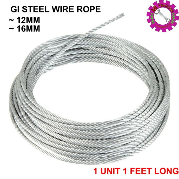 [READY STOCKS] GI STEEL WIRE ROPE 12MM 16MM / TALI BESI / TALI WAYAR ...