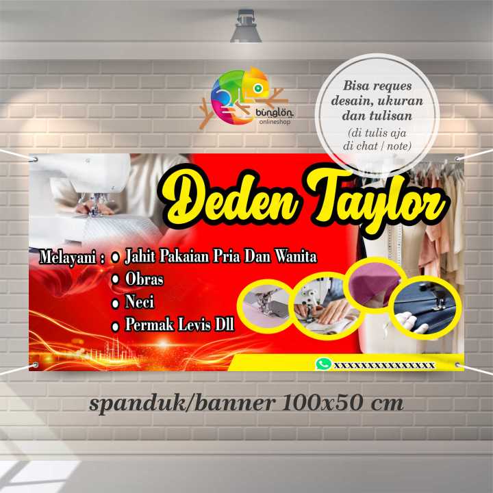 Spanduk Banner Permak Taylor Jahit Pakaian Free Custom Desain | Lazada ...