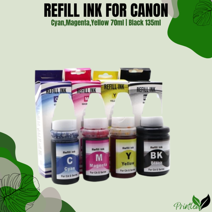 Printleaf- Refill Ink for Canon G-Series Printer G1800 G2800 G3800G ...