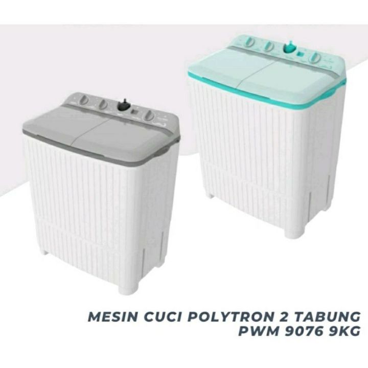 Mesin Cuci Polytron 9kg 2 tabung PWM 9076 Twin Tub | Lazada Indonesia
